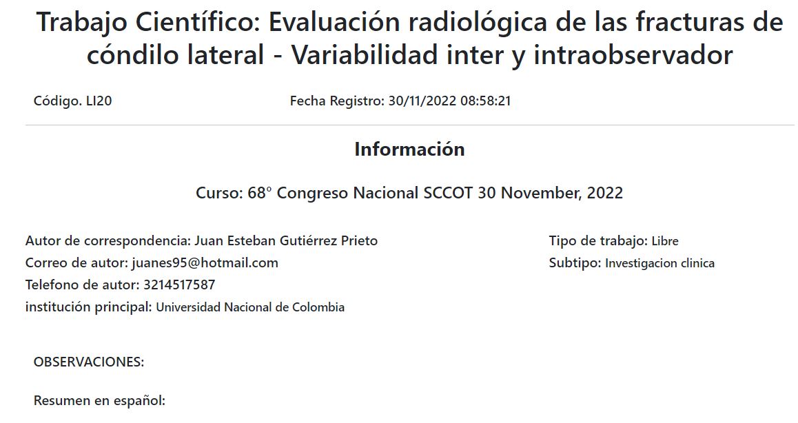 Li20 Evaluación radiológica de las fracturas de cóndilo lateral ...